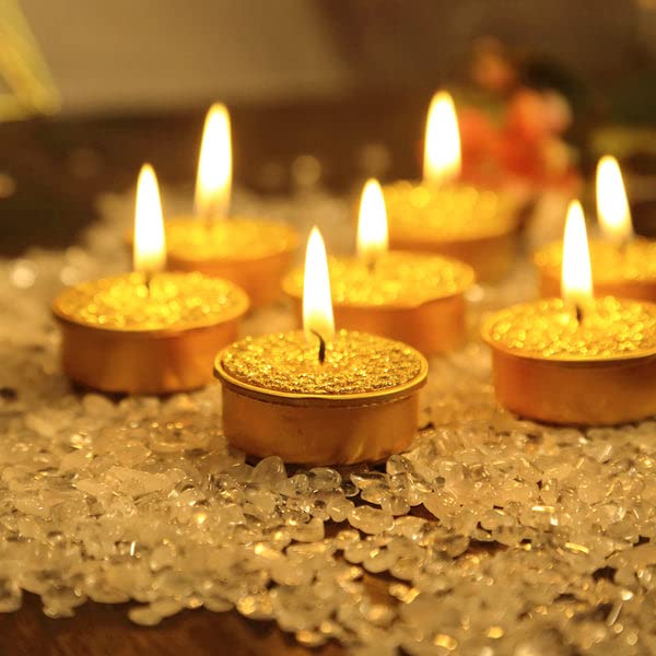 Efavormart Set of 9 Metallic Gold Unscented Tea Light Candles with Textured Design