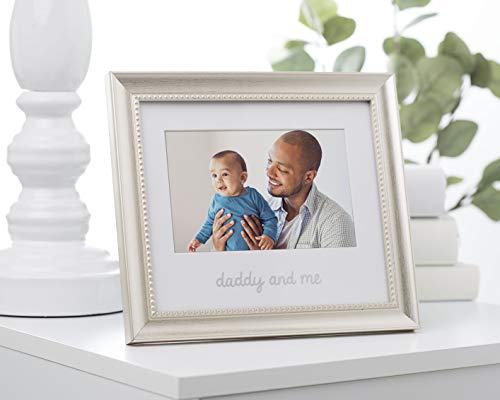 Lil Peach Daddy and Me Photo Frame, Newborn Baby Keepsake, Father's Day Gifts, Gender-Neutral Nursery Decor, 4" x 6" Picture Frame, Silver
