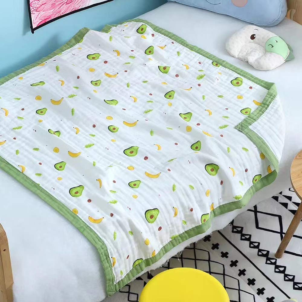 Muslin Swaddle Blanket Baby Stroller Blanket Receiving Blanket for Newborn Boy or Girl Unisex-Baby, Toddler (Avocado)
