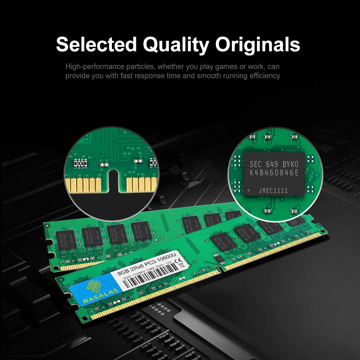 Rasalas 16GB Kit (2x8GB) PC3-10600 DDR3 1333MHz Ram 16GB 2Rx8 PC3 10600U DDR3 1333 8GB Ram 240 Pin 1.5V CL9 1333 mhz DDR3 Desktop Memory Ram Module