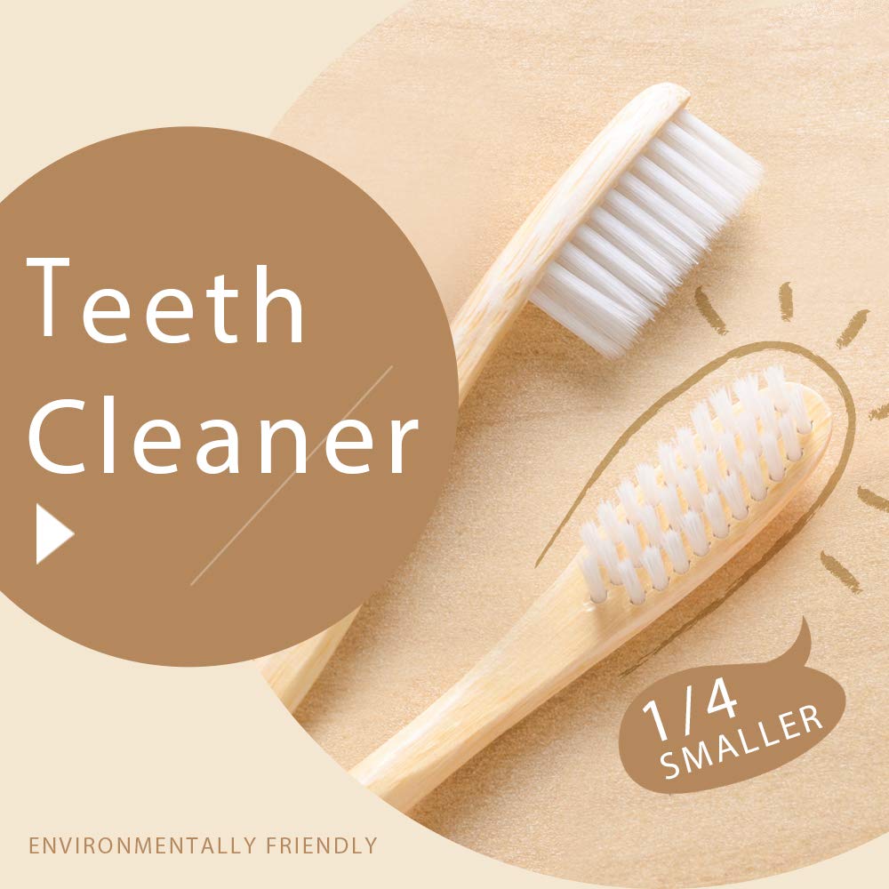 laboos Best Nature Manual Color Bamboo Toothbrush, New Extra Soft Compact Bristle Toothbrush,Best Biodegradable Toothbrush for Gingivitis and Sensitive Teeth. (4 PCS)