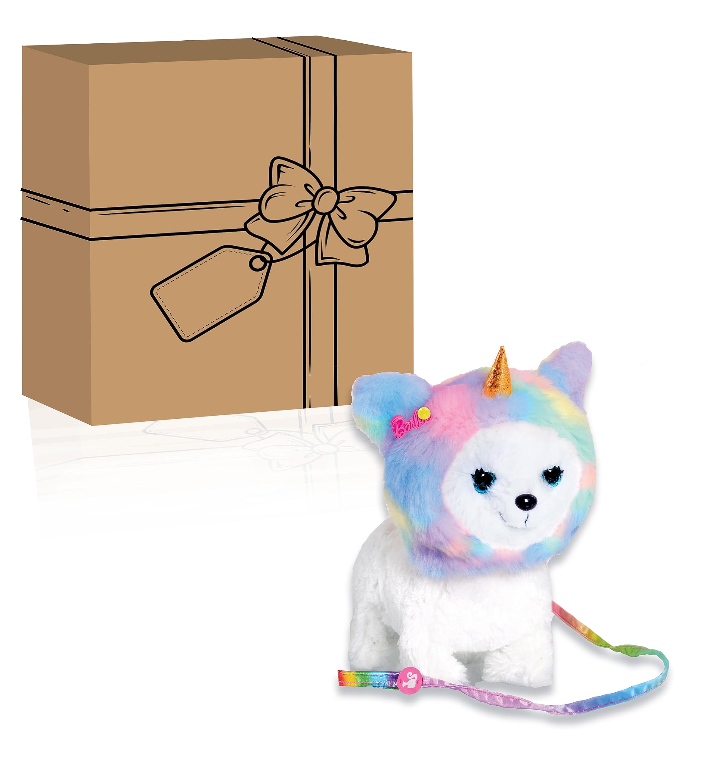 Barbie Walk & Wag Puppy Interactive Feature Plush, Walks, Barks, and Wags Tail Like a Real Dog, Kids Toys for Ages 3 Up by Just Play