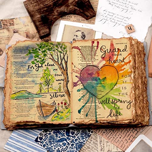 LEATHER VILLAGE - Leather Journal – Vintage Leather Journal – Book of Shadows – Leather Bound Journal – Leather Sketchbook – Antique/Vintage Deckle Edge Handmade Paper of 200 GSM – 8 X 6 inches