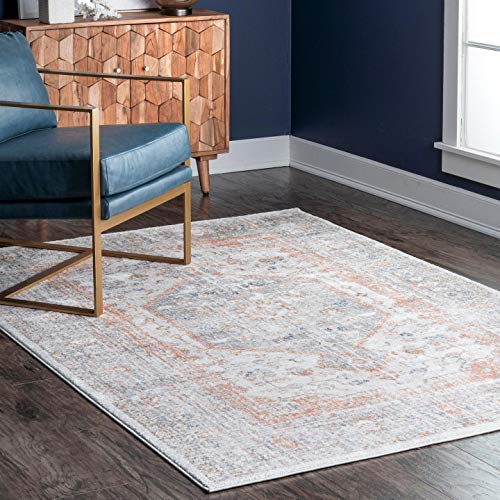 nuLOOM Jacquie Vintage Floral Area Rug, 4' x 6', Silver