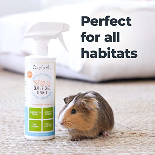 Oxyfresh Premium Crate & Cage Cleaner β Professional Dog Crate & Small Animal & Bird Cage Odor Eliminator β Quickly Cleans, Removes Poop & Deodorizes Pet Odors β Safe & Bleach Free