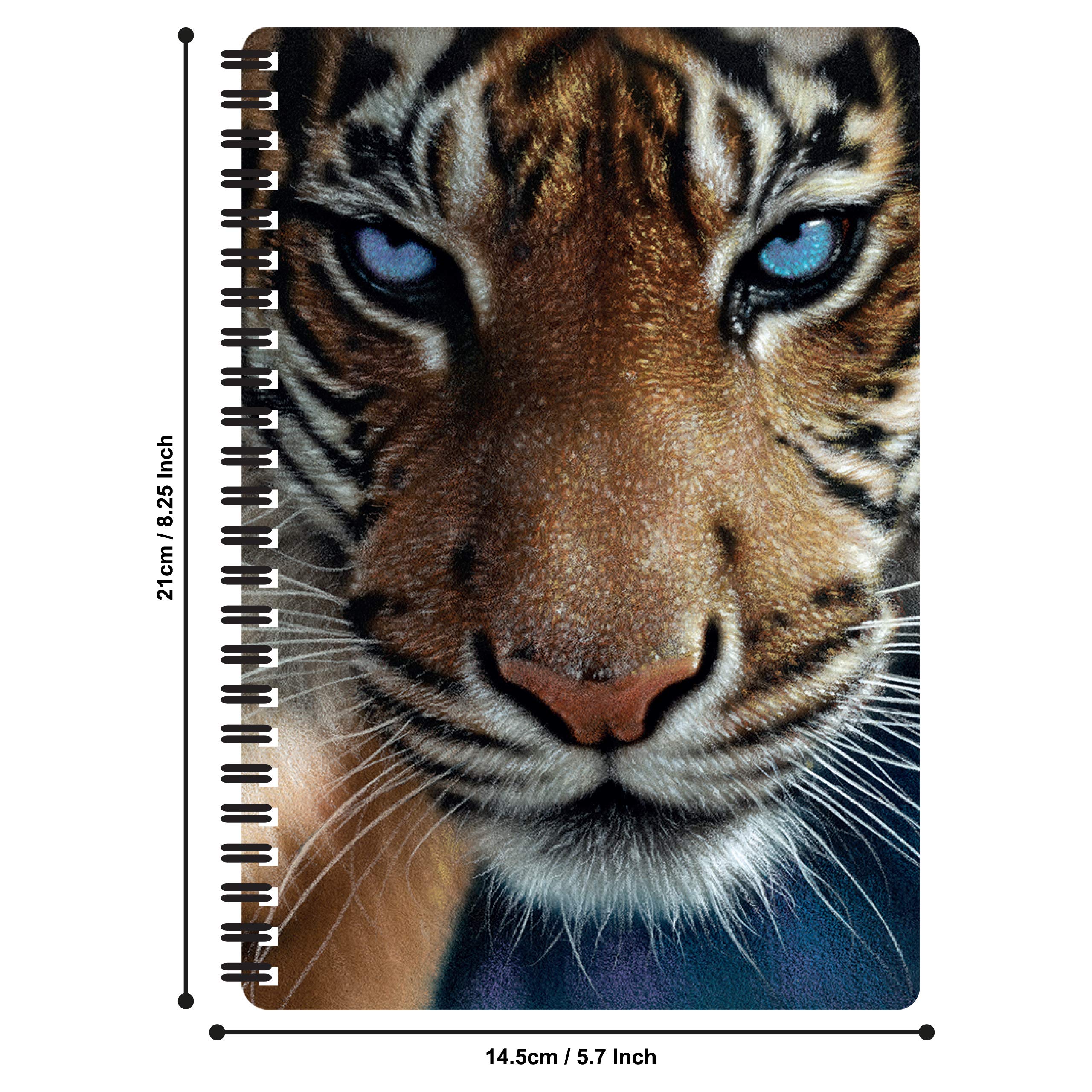 3D LiveLife Notebook - Blue Eyes from Deluxebase. 80 Page Lined Lenticular 3D Tiger Notebook. 8.5 x 5.5 in. Superb school or work stationery with artwork licensed from artist Collin Bogle