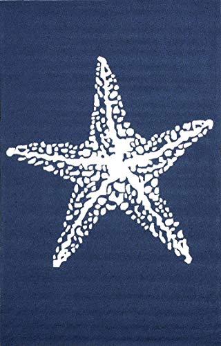 nuLOOM Marine Hand Hooked Indoor/Outdoor Accent Rug, 2' x 4', Navy