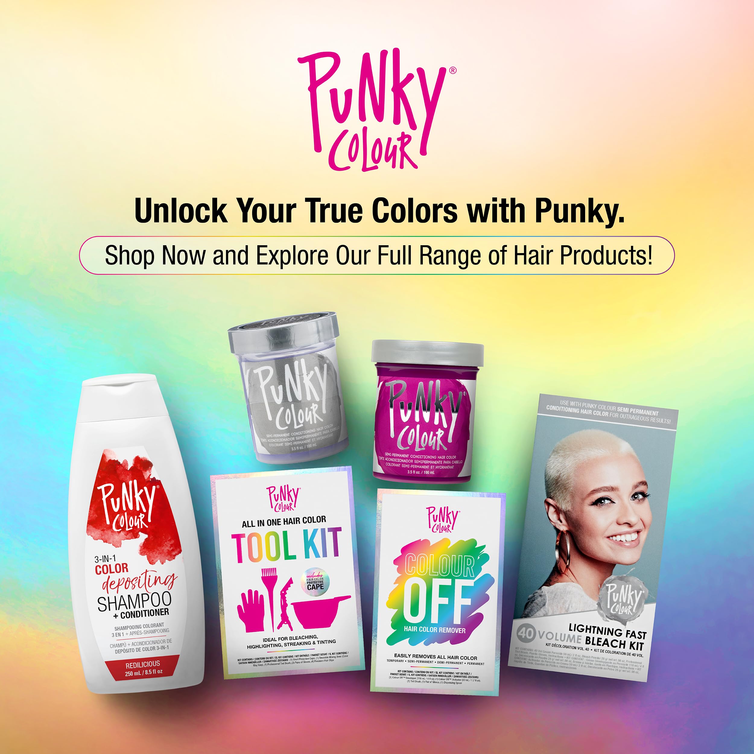 Punky Colour 3-in-1 Color Depositing Hair Cleanser & Conditioner, 8.5 fl oz. (Redilicious)