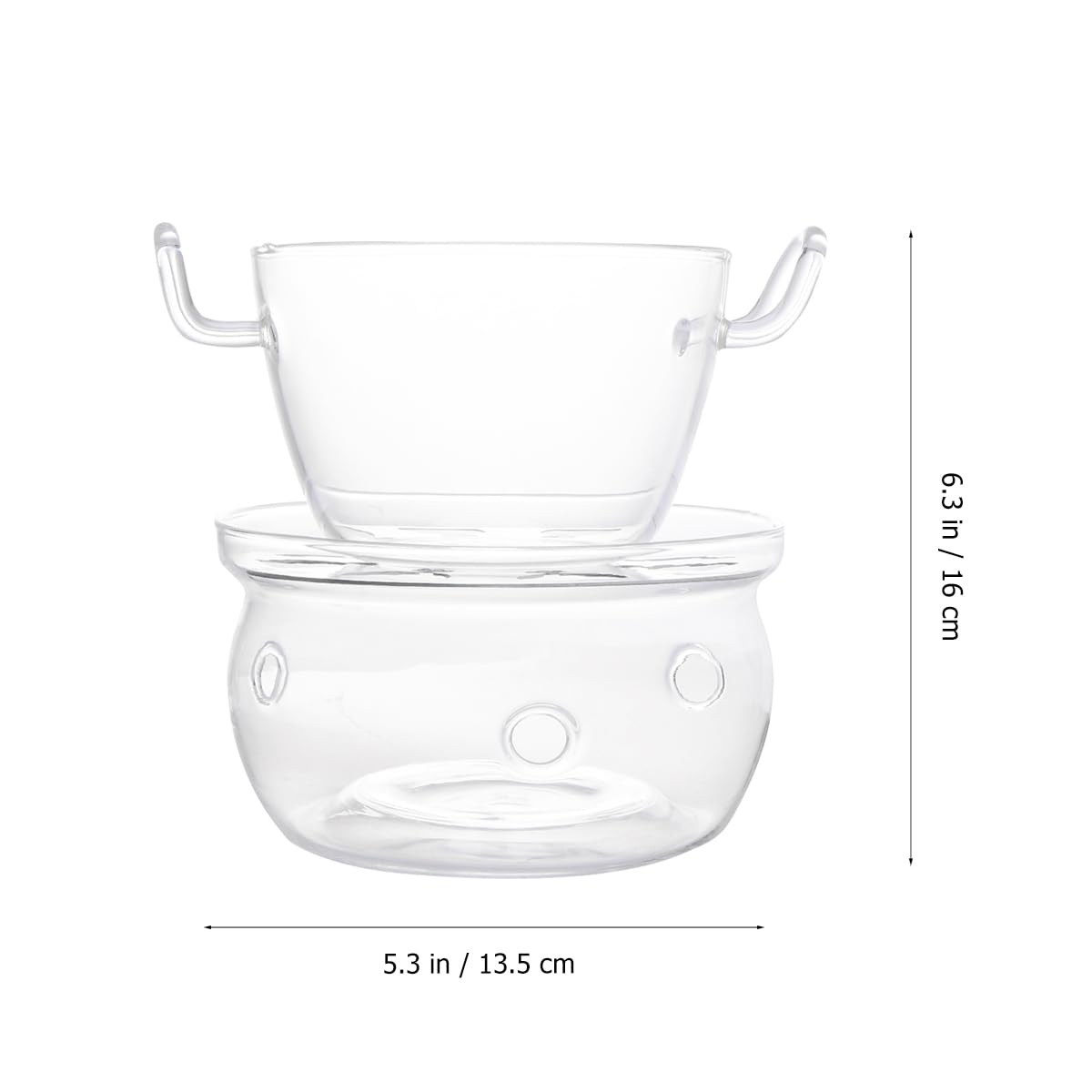jojofuny 1 Set Double Boiler Pot Set for Melting Chocolate Clear Glass Chocolate Melting Pot - Melting Heat Proof Bowl for Cheese Butter Candy Candle