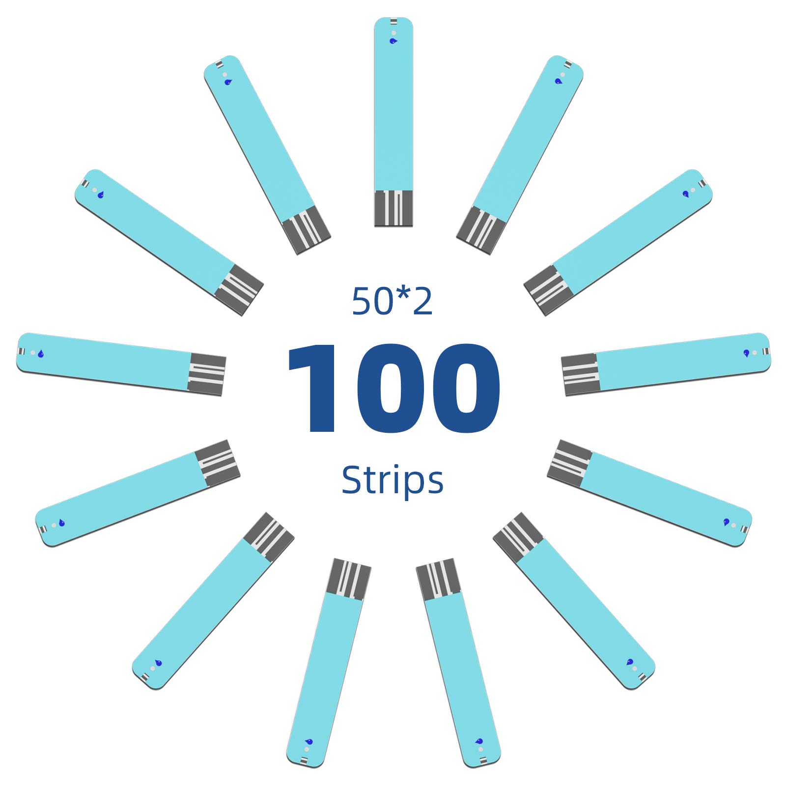 Metene TD-4116 Blood Glucose Test Strips, 100 Count Blood Sugar Test Strips for Diabetes, Use with metene TD-4116 Blood Glucose Monitoring System Only