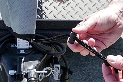 Camco Electric Tongue Jack Head Cover- Protects Your Electric Tongue Jack from Harmful UV Rays, Excess Moisture and Dirt and Debris (48356), Black,Grey