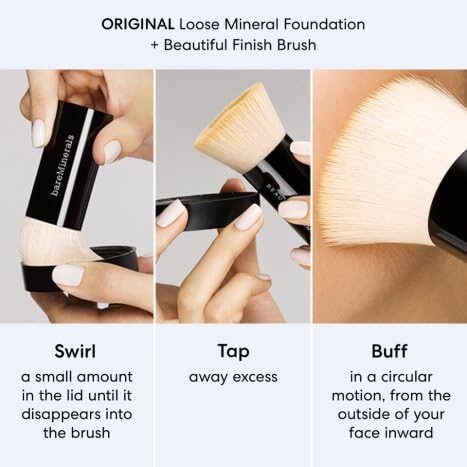 bareMinerals Original Loose Powder Foundation SPF 15, Lightweight Mineral Loose Powder Foundation Makeup, Buildable Coverage, Talc Free, Vegan (Medium Tan 18)