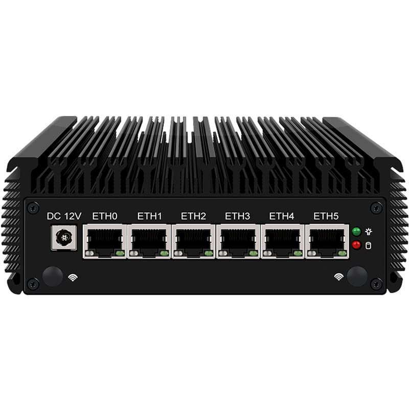 6 Port Firewall Micro Appliance, Firewall Mini PC Inter Celeron N5105 Router PC, OPNsense, AES-NI, VPN, 16GB RAM 256GB SSD