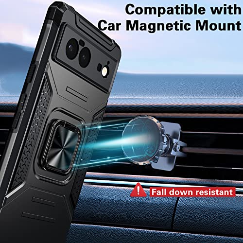 ANTSHARE for Google Pixel 6 Case with Screen Protector, Military Grade Dual Layer Shockproof Heavy Duty Protective Phone Case with Magnetic Kickstand Car Mount Holder for Pixel 6 5G 2021 6.4’’(Black)