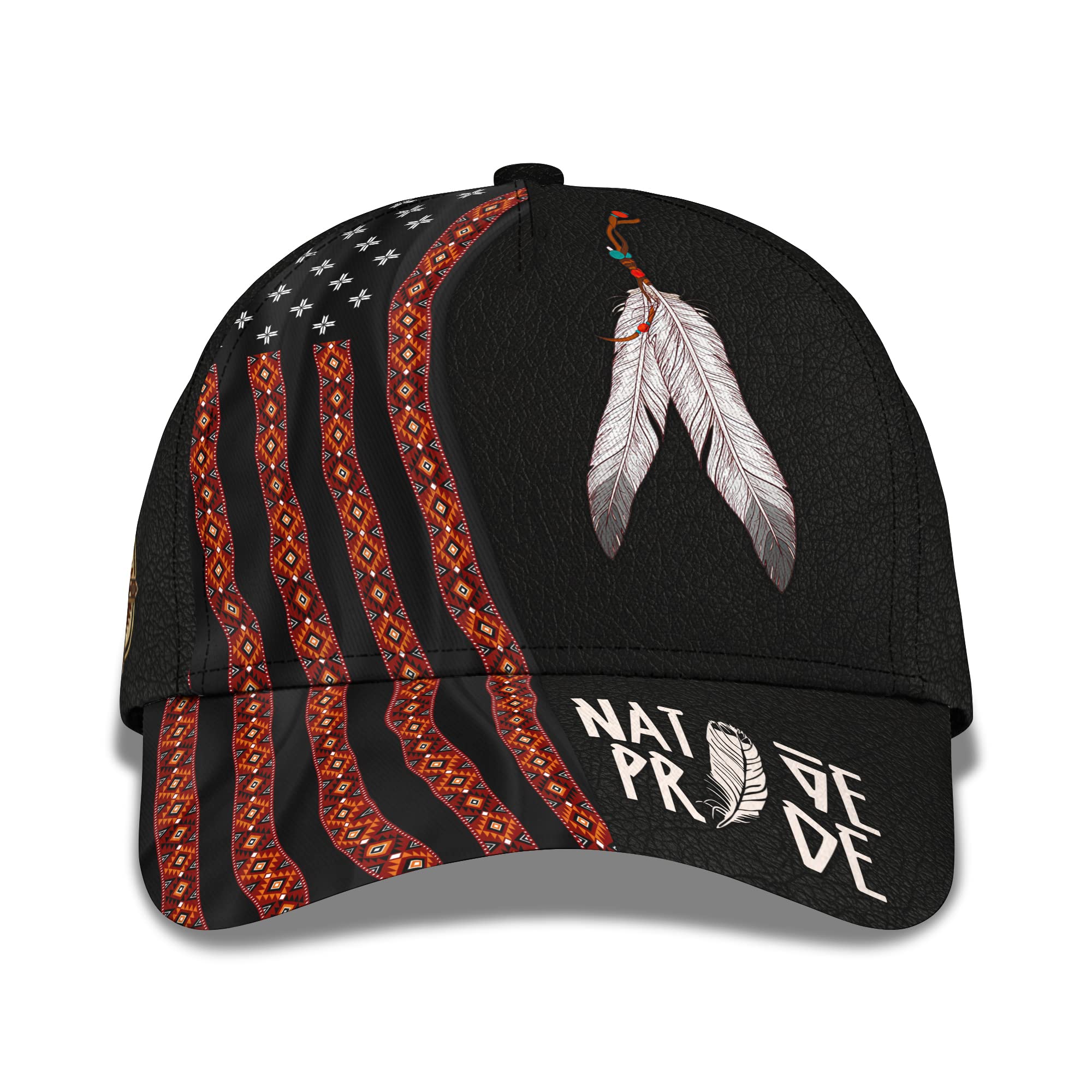 3D Printed Customize Native Pride Snapback Cap Feather Classic Hat Gift for Men Women Multicolor
