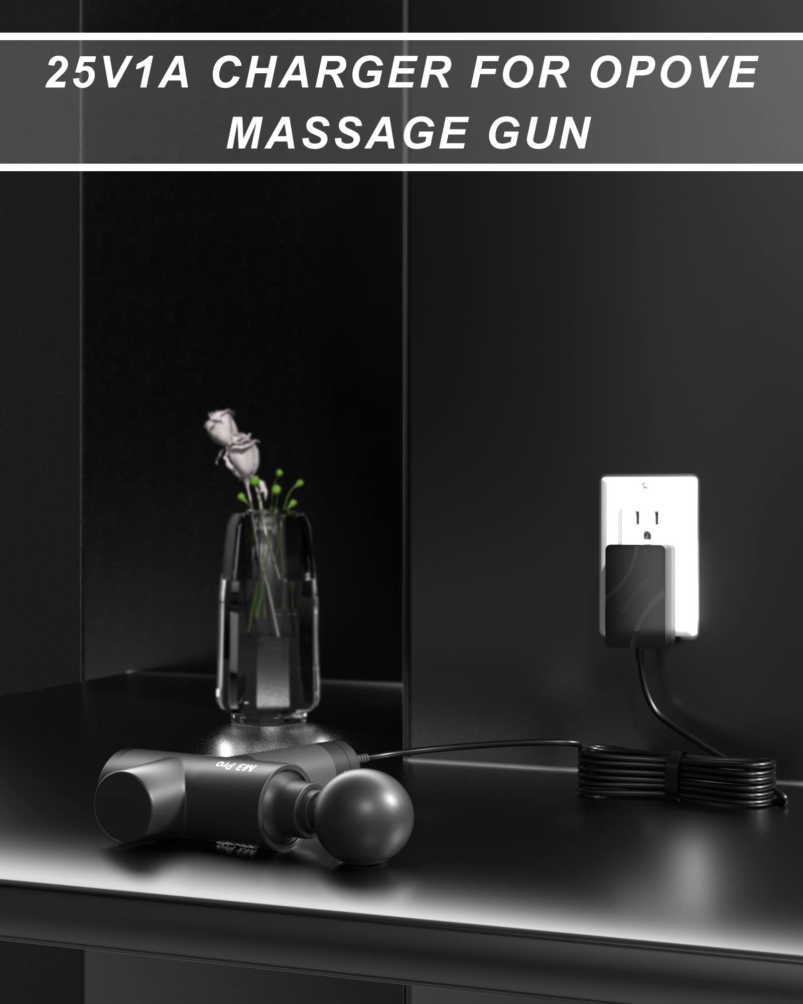 VHBW Charger Replacement for Opove M3 Pro Massage Gun Charger Compatible with Opove G3 Pro Massage Power Cord