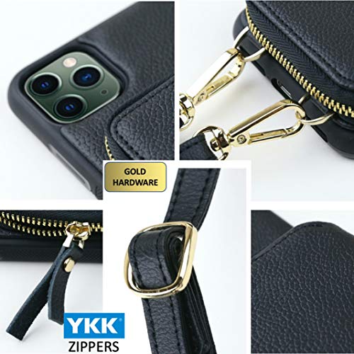 Gear Beast Crossbody Phone Case Wallet Compatible iPhone 11 Pro, RFID Protected Cross Body Phone Purse Bag with Adjustable Strap Black