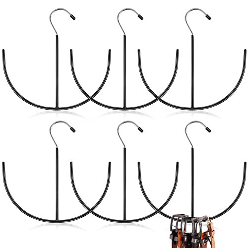 6 Pieces Belt Hanger for Closet Space Saving Black Belt Organizer Hanging Tie Hanger Multi Purpose Tie Rack Closet Organizer Hook Rack for Belt Ties Scarves Camisoles Hats Bras Shoes Organization