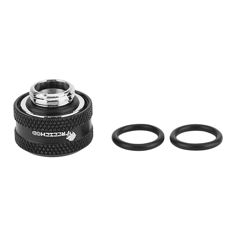fosa 4 Pcs/8 Pcs OD 16mm Tube Fitting, Water Cooling Compression Fitting with Sealing Ringsfor AcrylicTube for Computer Water Cooling System(Black, 4 Pcs)