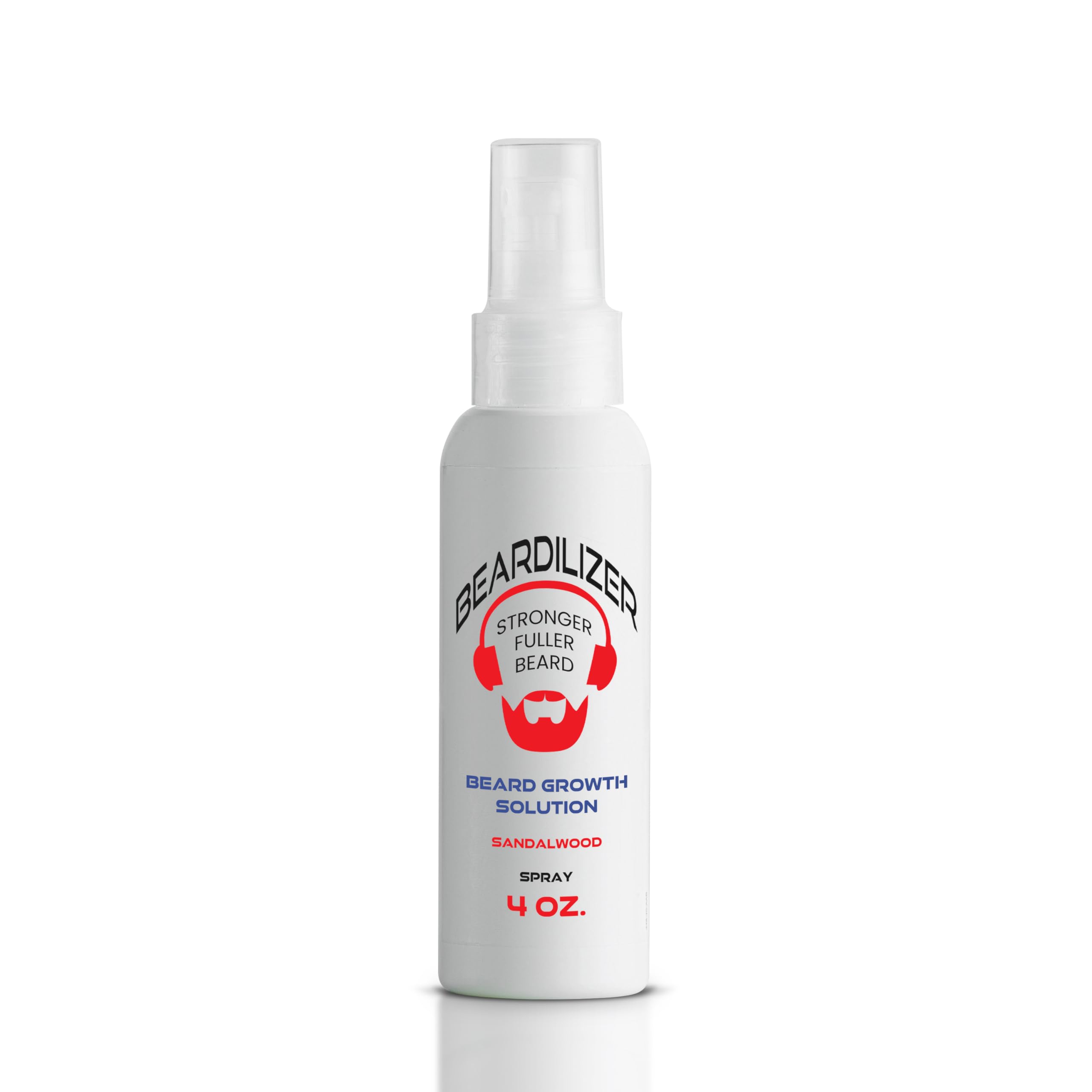 Beardilizer Beard Growth Spray - Natural Formula for Fuller, Thicker Beard - Nourishing & Soothing, Ideal for All Beard & Skin Types (Sandalwood, 4 oz)