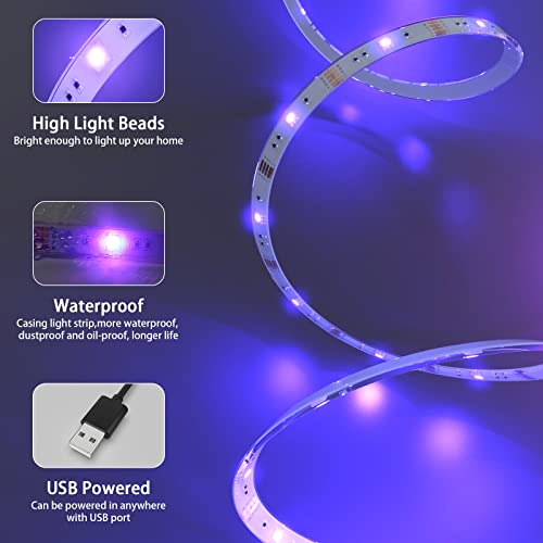 BASON LIGHTING LED TV Backlights with Camera,Side Illumination TV Lights Kit with Daul Control Modes,12.4ft Color Changing Rope Lights for 55-65 inch TV, Music Sync for Gaming Bedroom HDTV Mood Light.