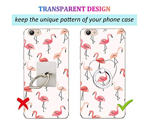 lenoup Transparent Heart Cell Phone Ring Holder Kickstand,Bling Bling Sparkle Diamond Clear Heart Cell Phone Finger Ring Grip Stand(Silver/Black)