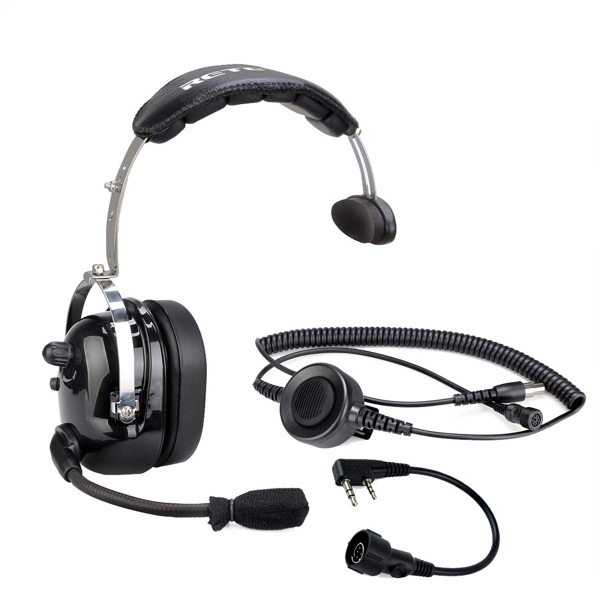 Retevis Unilateral Noise Reduction Two Way Radio Headset with Mic,Volume Adjust RT22 RT21 H-777 RT68,Compatible with Baofeng UV-5R 5RM Kenwood Rugged Radios,Walkie Talkie Headset(1 Pack)