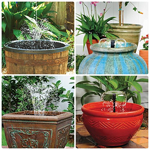 Fountain Pump with Lights Led, 10W 160GPH Submersible Water Pump Fountain for Aquarium Fish Tank Pond Garden Backyard, 600L/H AC 110V