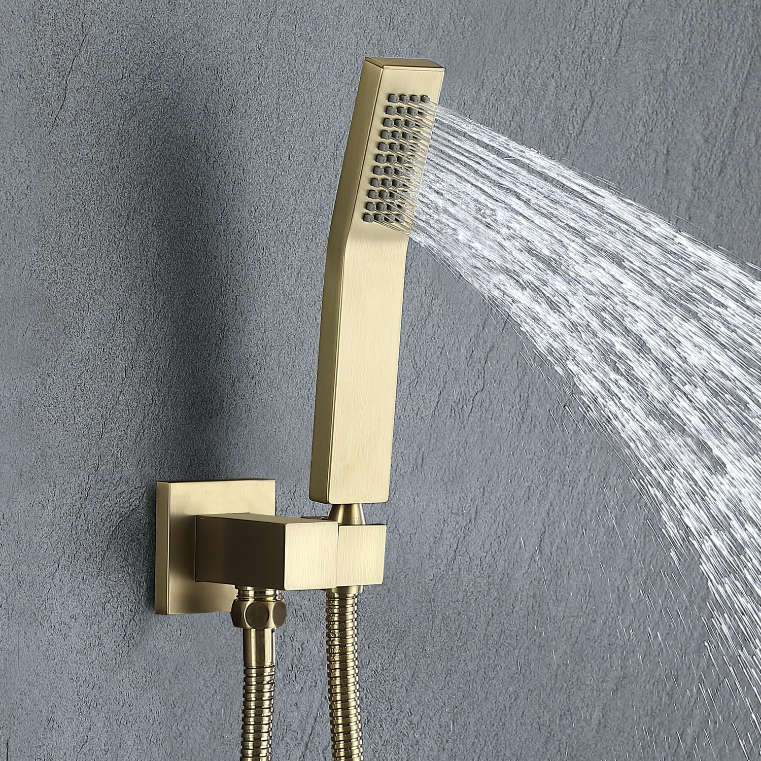 JOYWELL Shower Faucet Brushed Gold Shower Fixtures 8 Inches Rain Shower and Handheld Shower Combo set,2-Function Shower System Included Shower Trim Kit