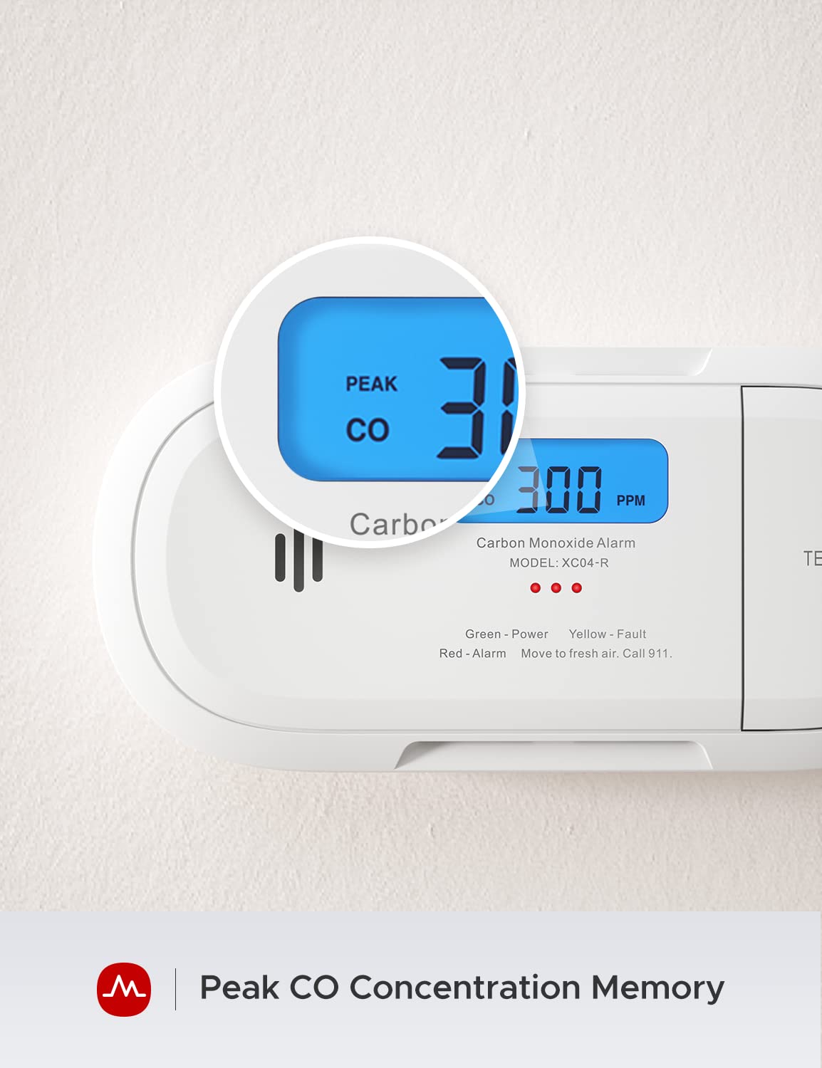 X-Sense XC04-R Ionization Sensor Carbon Monoxide Detector Alarm, 1-Pack