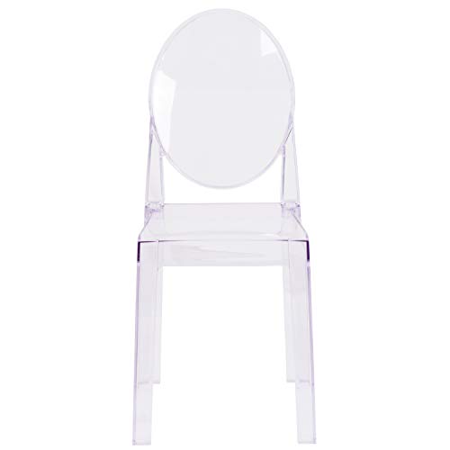 Flash Furniture Revna 4 Pack Revna Ghost Chair with Oval Back in Revna Transparent Crystal