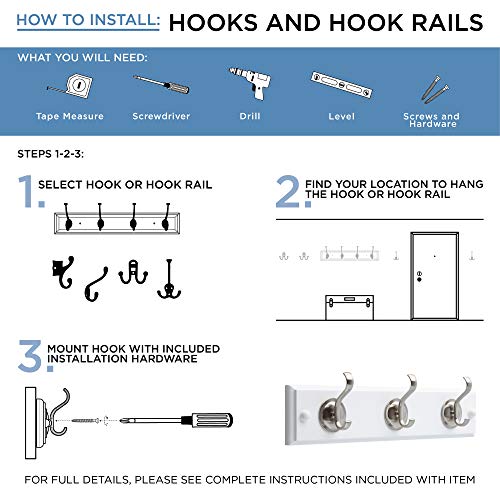 Franklin Brass 3319206-KT Double Prong Robe Hook, 5 per pkg