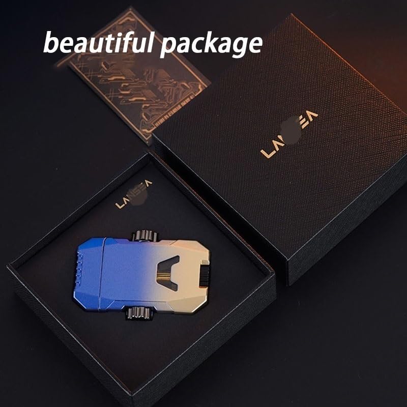 2024 New Gas Lighter, Transparent Gas Window, Double Flame, Reusable, Adjustable Flame Size, Suitable for Boyfriend Girlfriend Father, Daily Use (Color : C3)
