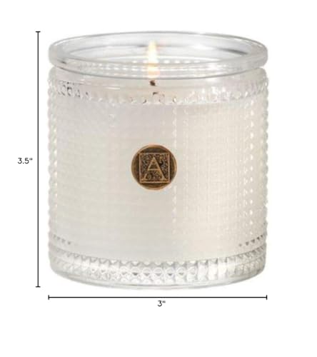 Aromatique The Smell of Spring Textured Glass 6 oz Scented Jar Candle with Metal Medallion for Home Décor and Gift