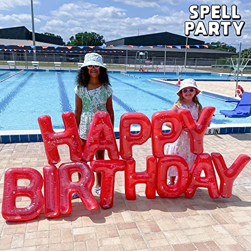 Pool Party Decorations Happy Birthday Pool Floats – Large Floating Letters Pool Party Decorations for Kids Birthday Party Decorations, Perfect for Summer Party Decor Birthday Banner Backdrop