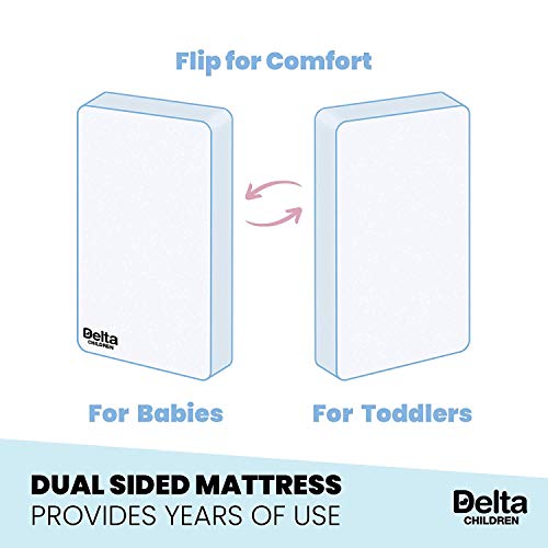 Delta Children Fancy 4-in-1 & Mattress, Dark Chocolate with Twinkle Stars Crib & Toddler Mattress