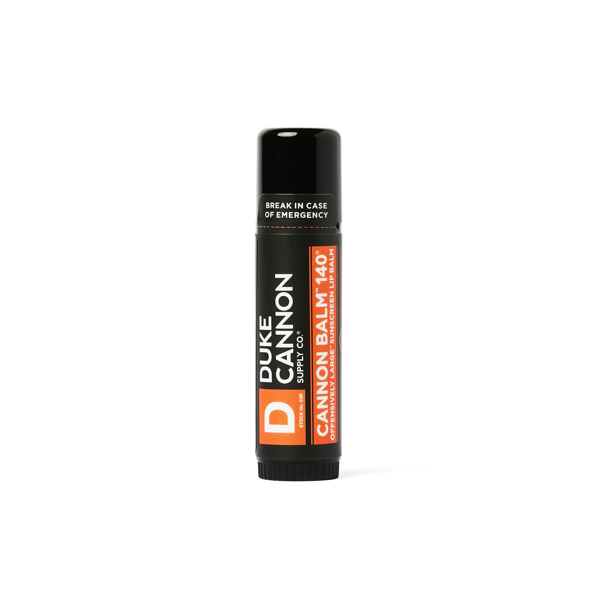 Duke Cannon Balm 140° Tactical Lip Protectant - Blood Orange Mint Flavored Lip Balm for Men with SPF 30, Large Size, Premium Ingredients, 0.56oz