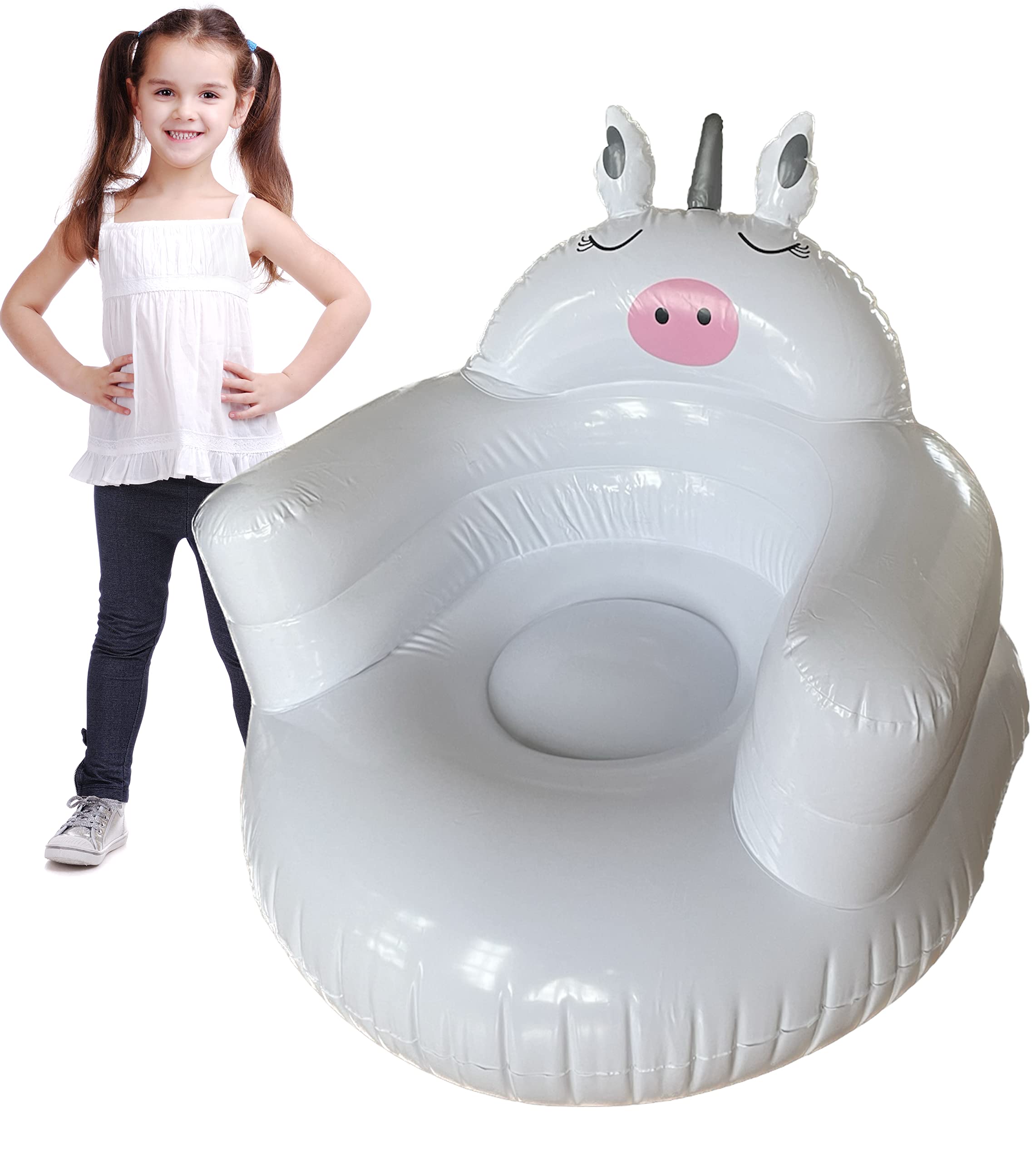 KANYAN - Unicorn Chair, Best Kids Chair for Girls (Toddler Chair for Girls), Kids Reading Chair, Toddler Bean Bag Chair (Girls Bean Bag Chair) Filled with Air