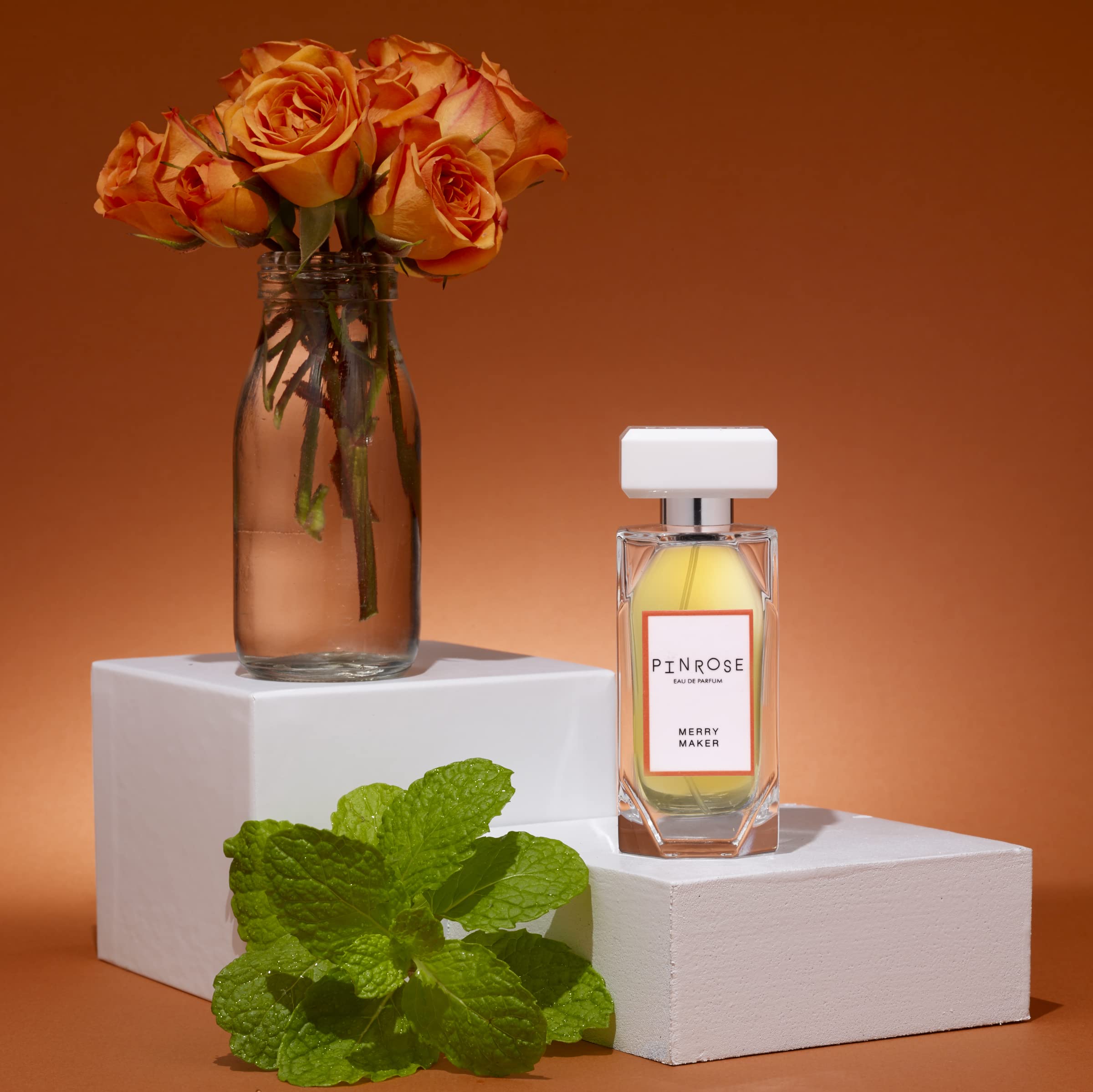 PINROSE Perfumes Merry Maker - Eau de Parfum Fragrance Spray for Women - Clean, Vegan, Cruelty-free, and Hypoallergenic Scent with Essential Oils - Notes of Nectarine, Violet, Tonka Bean, Rose, Jasmine and Musk