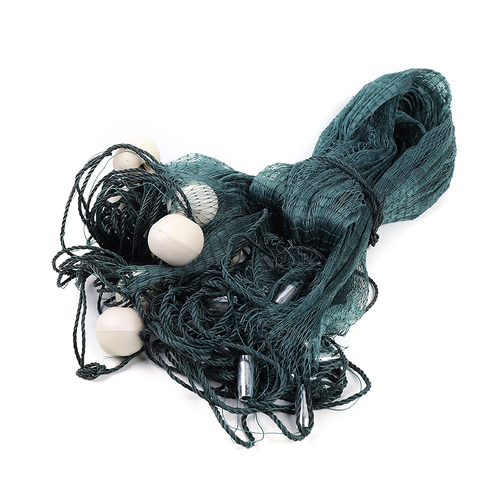 6.5 x 33 ft /10 x 65 ft Polyester Seines, 0.59 Mesh Fishing Gill Nets Beach Seine Drag Nets Fishing Equipment with PVC Foam Float Bobbers Lead Sinkers for Ponds, Creeks, Rivers
