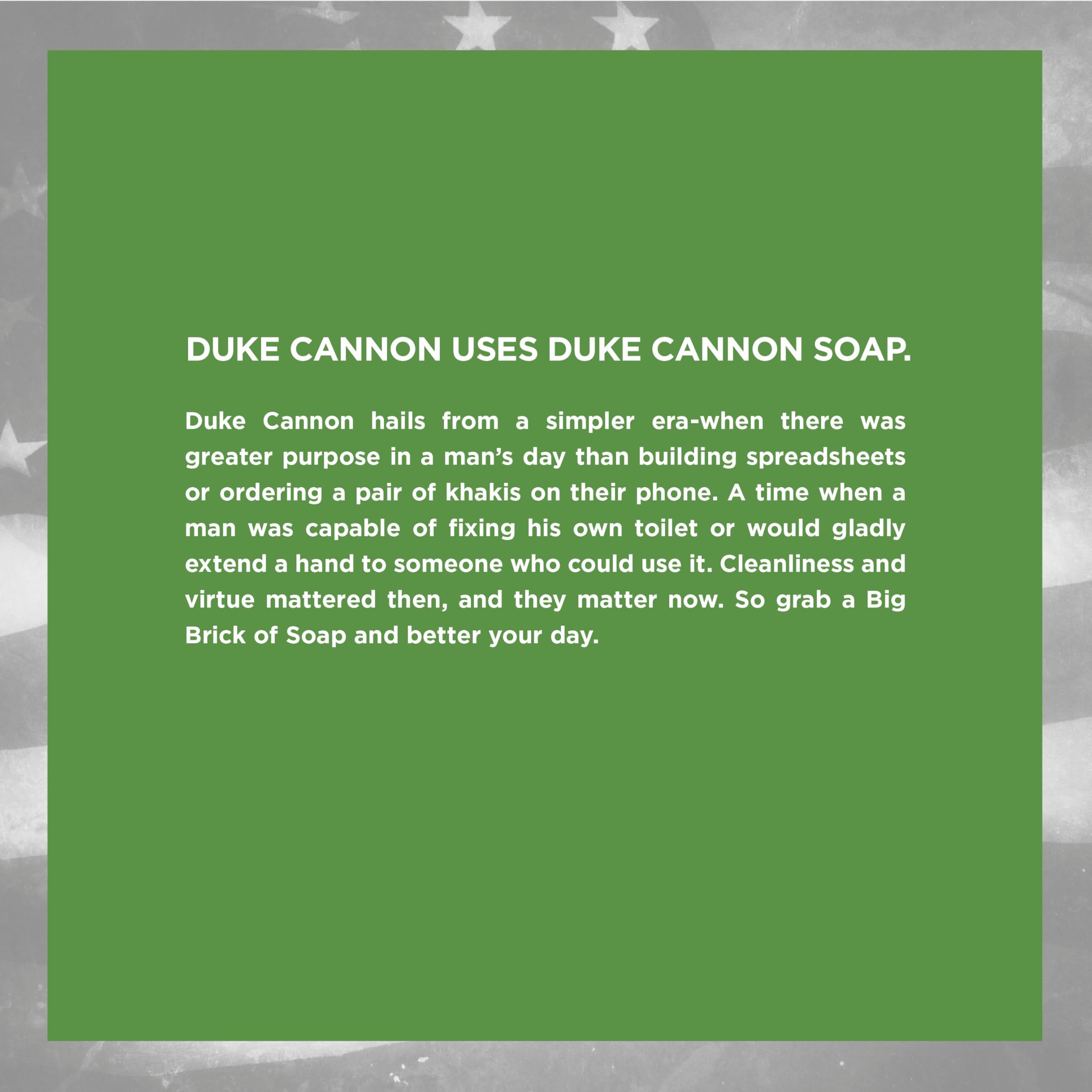 Duke Cannon Supply Co. Big Brick of Soap Bar for Men WWII Collection Smells Like Productivity (Fresh, Energizing Mint) Multi-Pack - Superior Grade, Extra Large, All Skin Types, 10 oz (3 Pack)