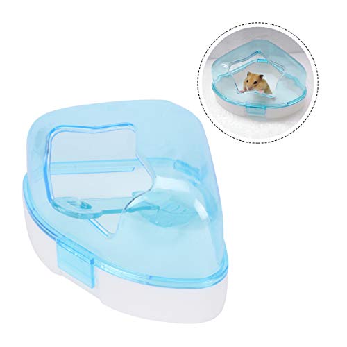 POPETPOP Hamster Sand Bathroom Plastic Sand Bath Container with Scoop Hamster Bathroom Sauna Toilet Bathtub for Mouse Hamster Chinchilla Rat Gerbil (Blue)