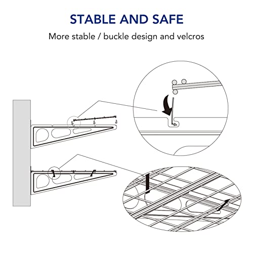 FLEXIMOUNTS Garage Wall Shelving, 2-Pack 1x3 ft, Includes 8 Bike Hooks, Wall Shelf Garage Organization System w/Bike Hangers, Garage Storage Rack, Floating Shelves, 300 lbs Weight Capacity