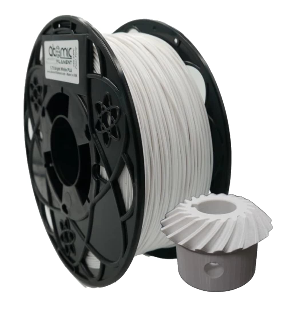 Atomic Filament Bright White 3D Printer PLA Filament 1.75 mm | Dimensional Accuracy 99% Probability +/- 0.02mm | 3D Printer Accessories | Fit Most FDM Printer | 1kg - 2.2lbs