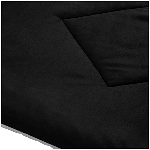 Amazon Basics Reversible Lightweight Microfiber Comforter Blanket, Twin/Twin XL, Black/Grey