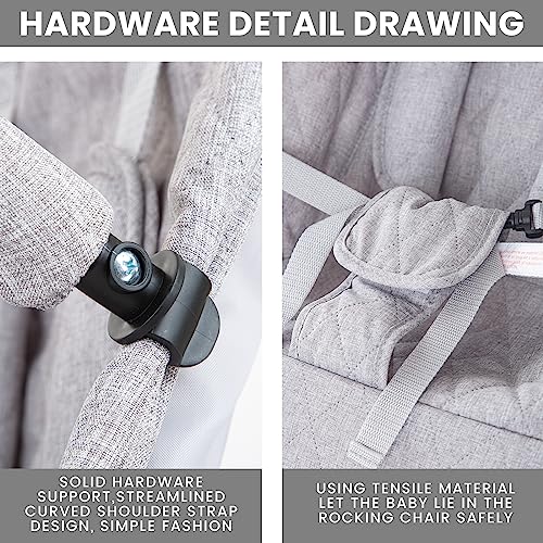 Baby Bouncer,Foldable Bouncer Seat for Babies, Infants Bouncy Seat with Removable Fabric Cover,Natural Vibrations (GRYE)