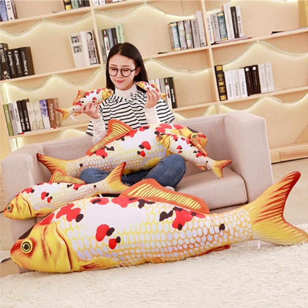 OUKEYI Soft Fish Cushion Pillow,35inch/ 90cm Carp Plush Pillow Stuffed Toy Throw Pillow for Home Decoration Gift Stuffed Animal Toy
