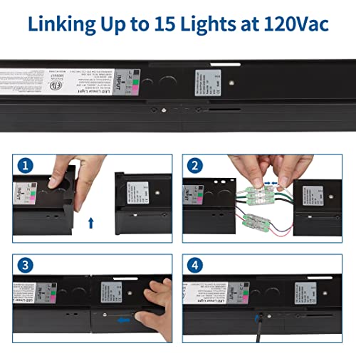 DAKASON 4FT Linkable LED Linear Light, 40W Replacing 120W, 3000K/4000K/5000K CCT Selectable, Commercial Linear Lighting Fixture for Office, Dimmable Suspended Lighting for School, Market, 1Pack