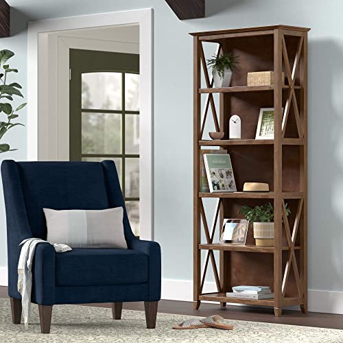 Amazon Brand β Stone & Beam 5-Shelf Bookcase, 75"H, Weathered Oak Finish