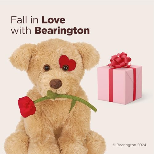 Bearington Conner Cuddlesmore The Valentine's Stuffed Animal, 11 Inch Stuffed Animal Dog, Ideal for Valentine's Day Gifts